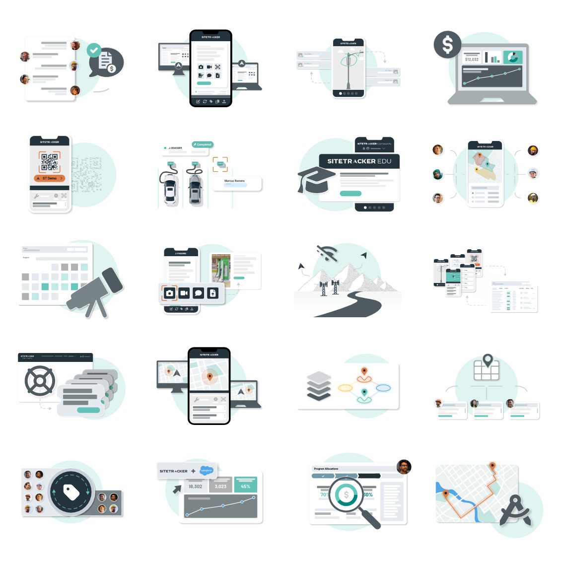 Sitetracker Brand Evolution & Illustrations | Julie Smetana Art & Design